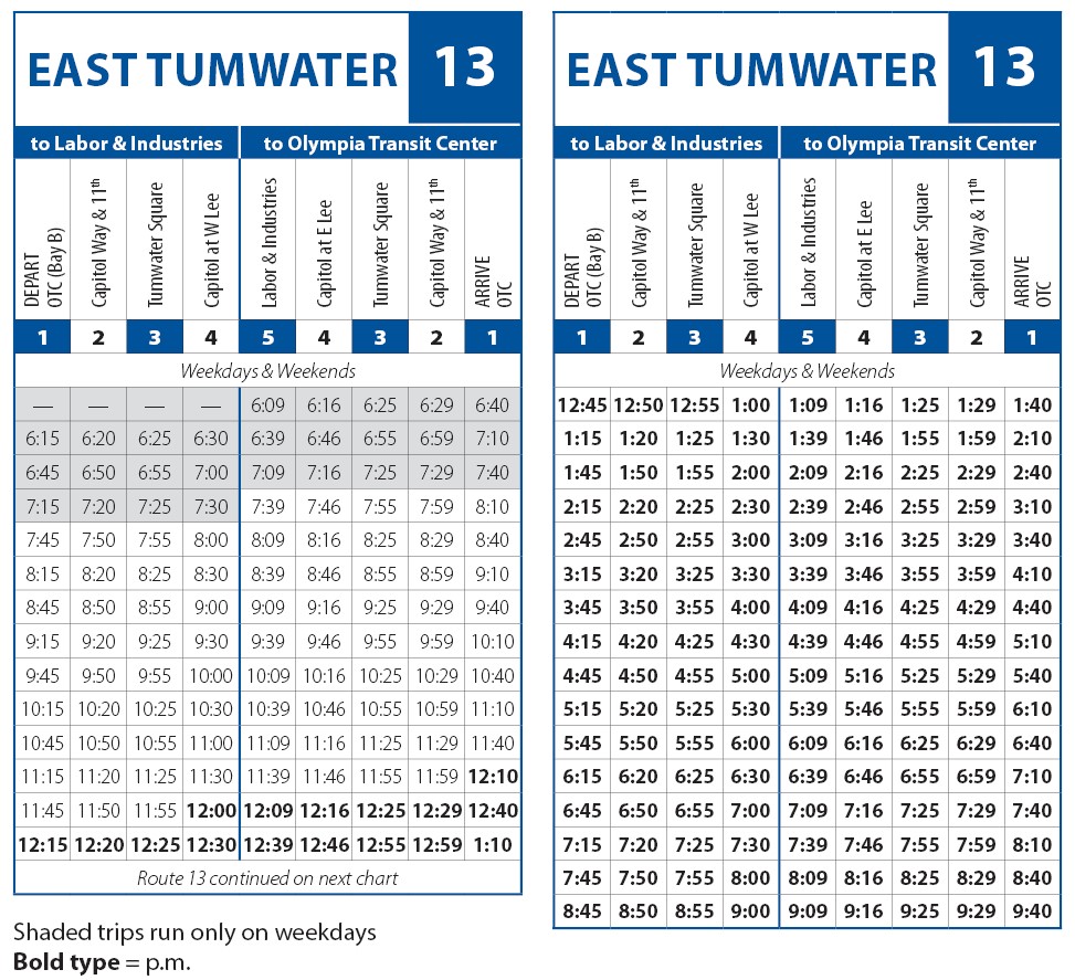 13 - East Tumwater | Intercity Transit