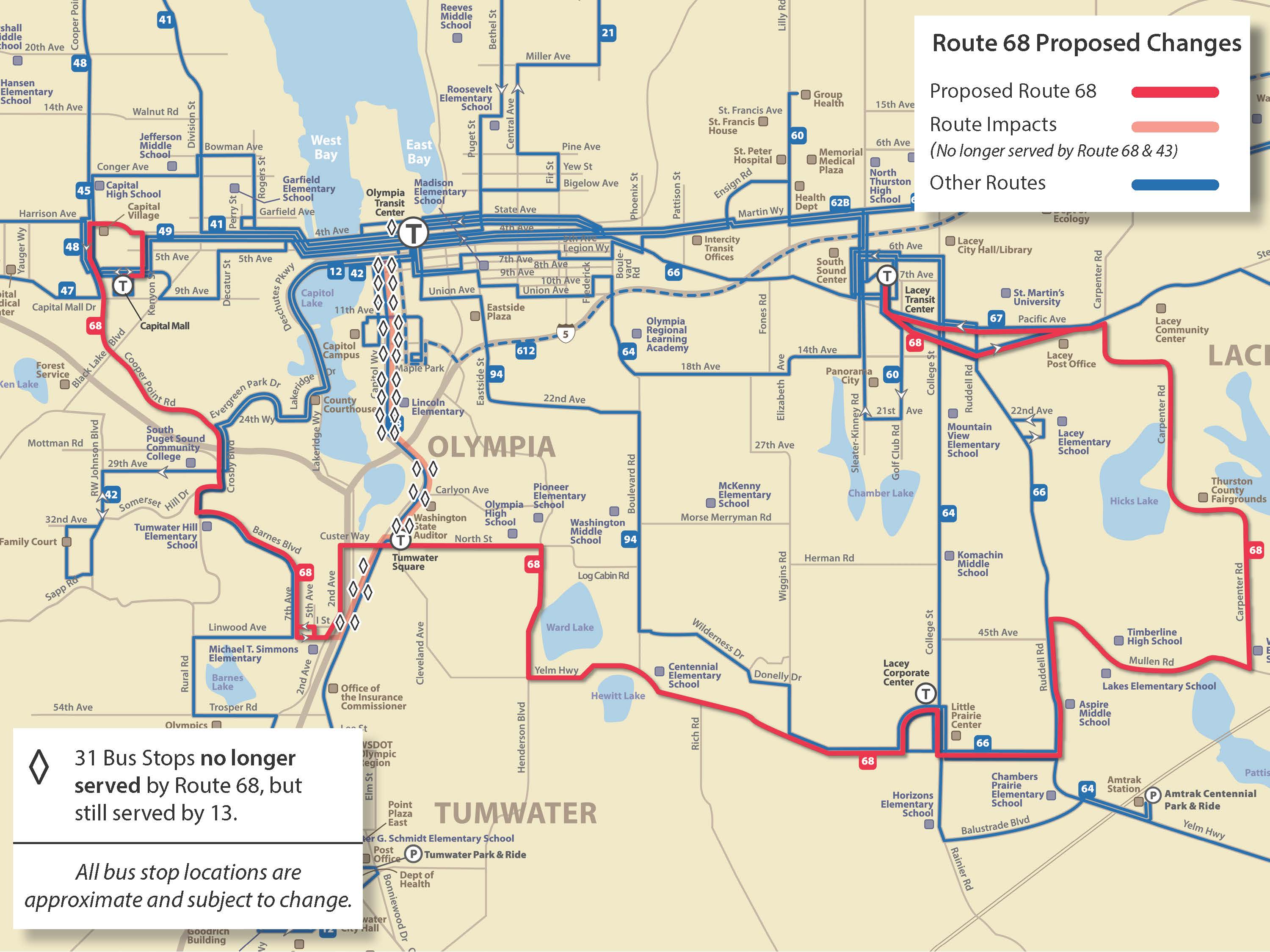 Route 68 - Proposed Service Changes | Intercity Transit